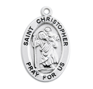 Patron Saint Christopher Oval Sterling Silver Medal - Catholic Online ...