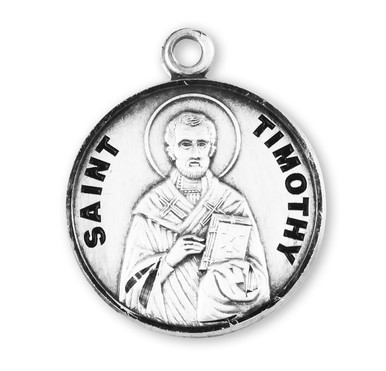 Patron Saint Timothy Round Sterling Silver Medal - Catholic Online ...