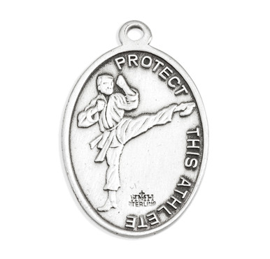 Lord Jesus Christ Oval Sterling Silver Martial Arts Male Athlete Medal ...