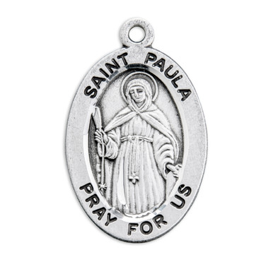Patron Saint Paula Oval Sterling Silver Medal - Catholic Online ...