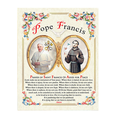 POPE FRANCIS WITH SAINT FRANCIS CARDED 8x10 PRINT FOR FRAMING ...