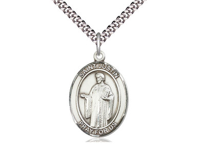 St. Justin - Oval Patron Saint Series