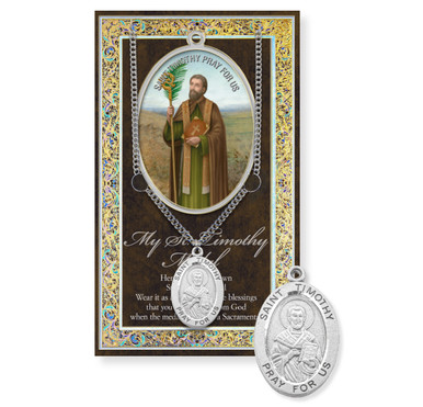Saint Timothy Biography Pamphlet and Patron Saint Medal