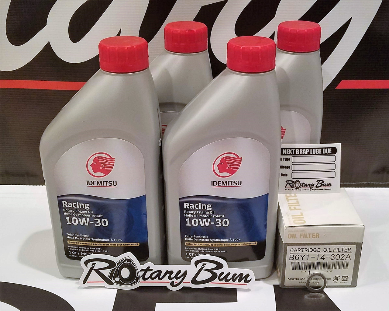Idemitsu 10W-30 Full Synthetic Rotary Oil Change 4 qt. Kit w/ Mazda OEM ...