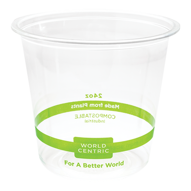 24 oz Round Deli Container, Clear PLA - World Centric
