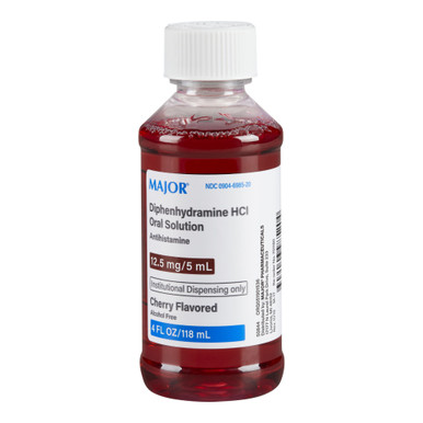 Major Diphenhydramine HCI Liquid, 12.5mg / 5ml, Bottle 4oz (118ml)