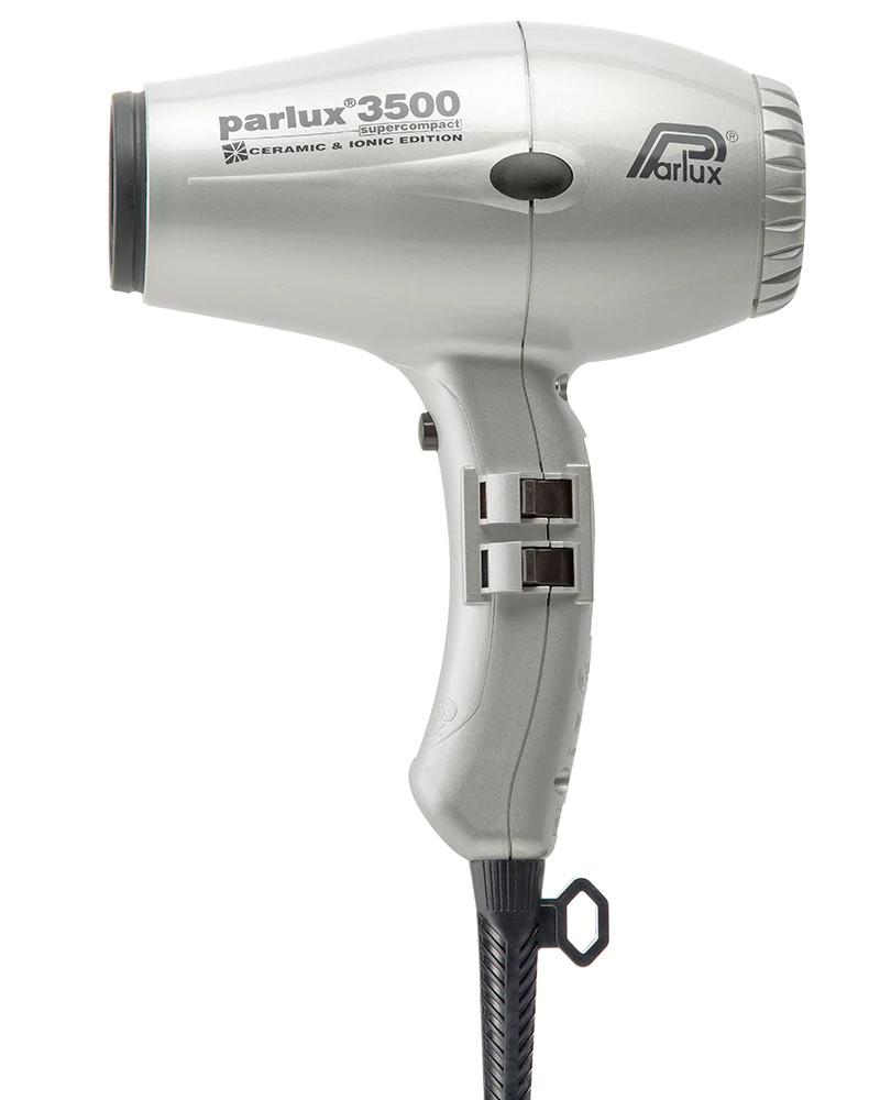 Parlux 3500 Super Compact Ionic & Ceramic Hair Dryer - Silver - Brushes ...