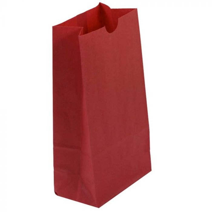 6x3-5/8x11-1/16" Red 6 lb Paper Gift Sacks
