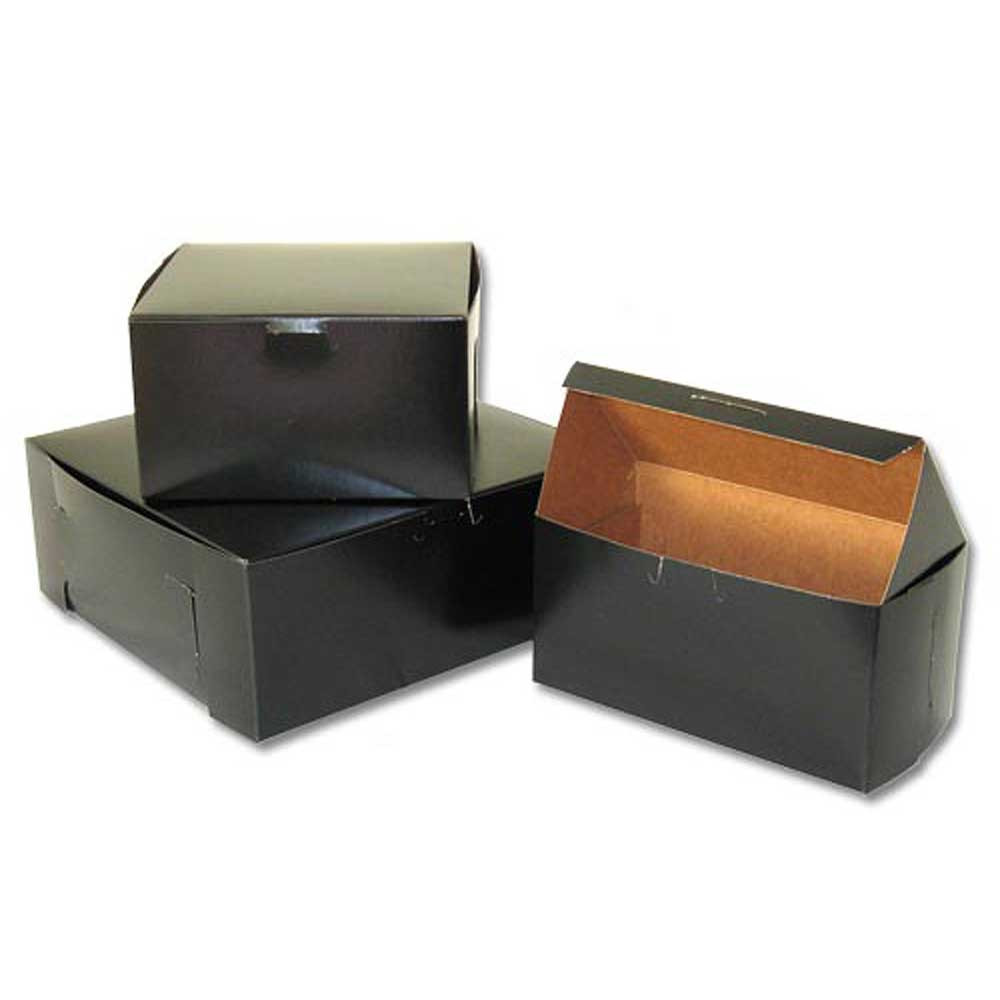 $* 10x10x4 Gloss Black 1 pieceBakery Boxes/100 - Mid Atlantic Packaging