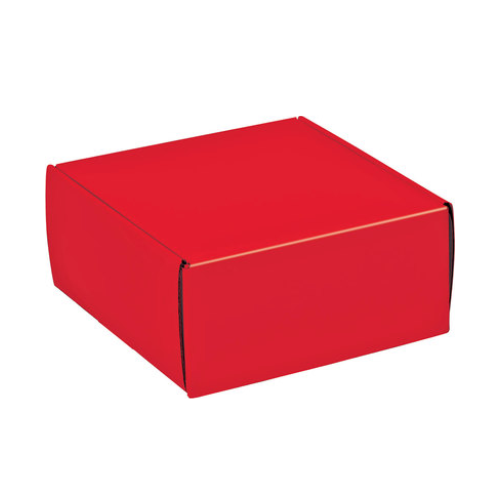 9x9x4" Red Decorative Corrugated Mailer - 6 ct - Mid Atlantic Packaging