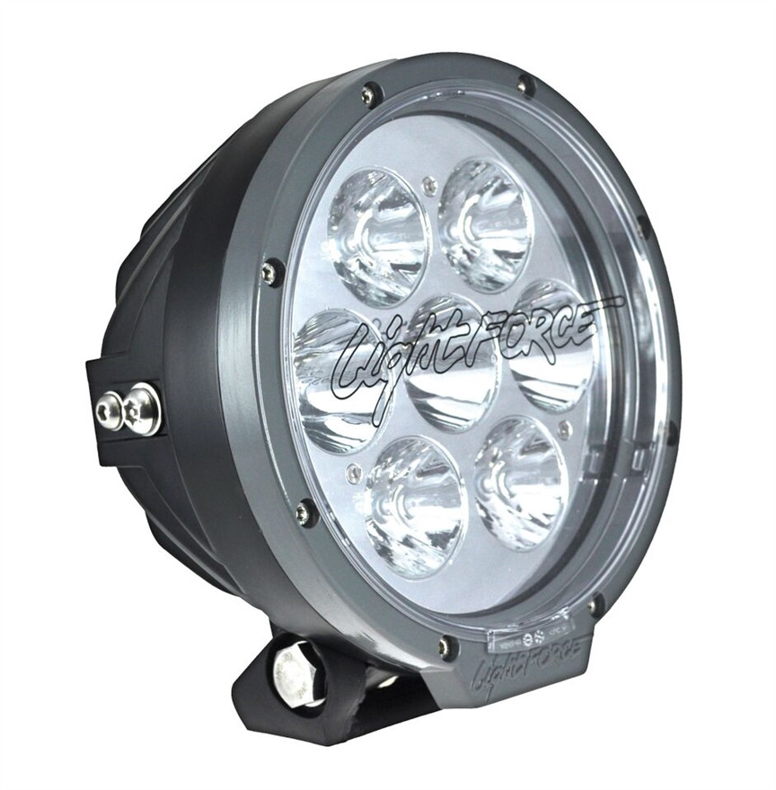 LIGHTFORCE 180mm (7") Round LED Driving Light 70W 5000K Spot 12/24V (Each)