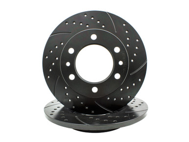 Cross Drilled Slotted Non-Vented Rotors 22R Pickup 8/1980-7/1985 4WD 6 ...