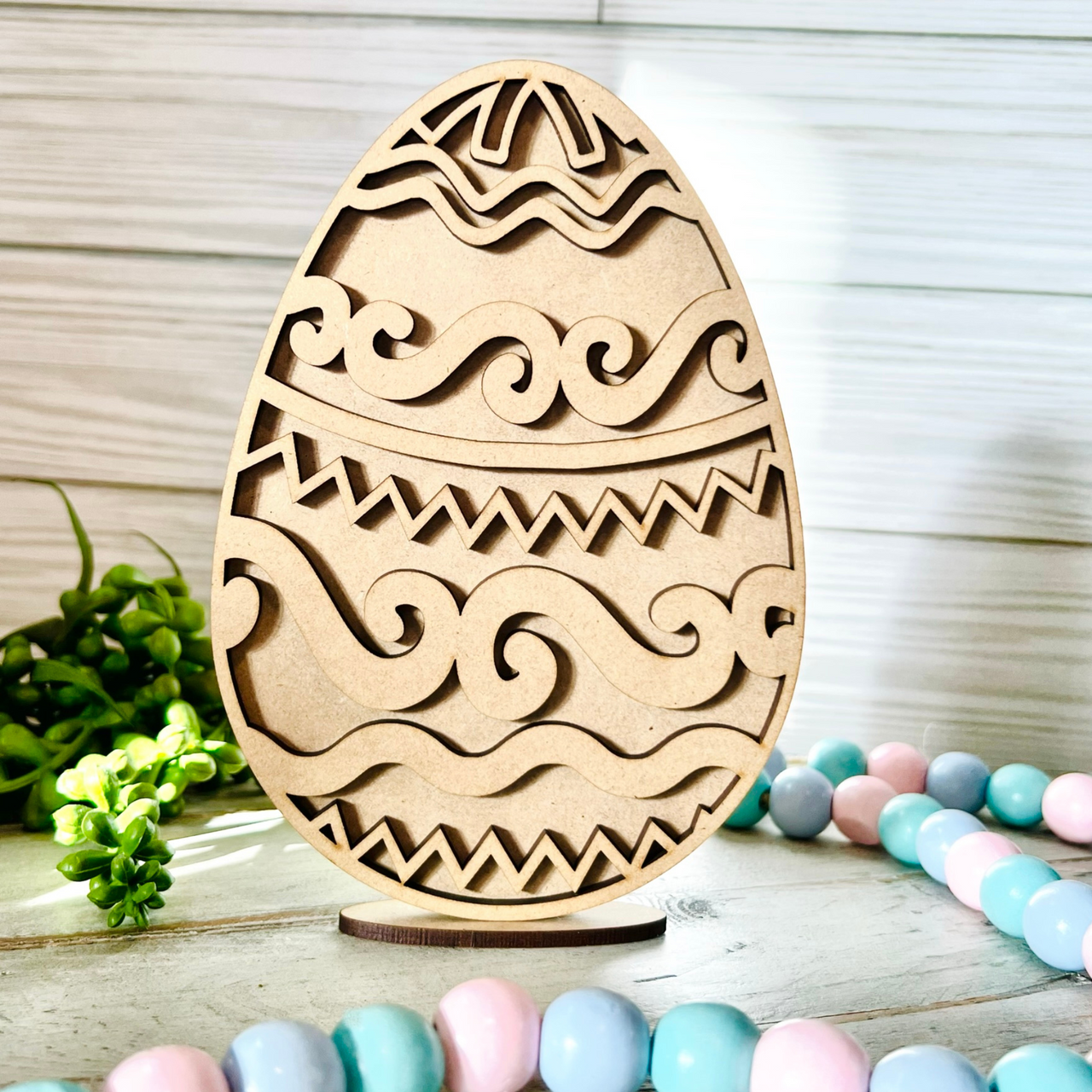 Layered Easter designed Easter Egg WITH Stand