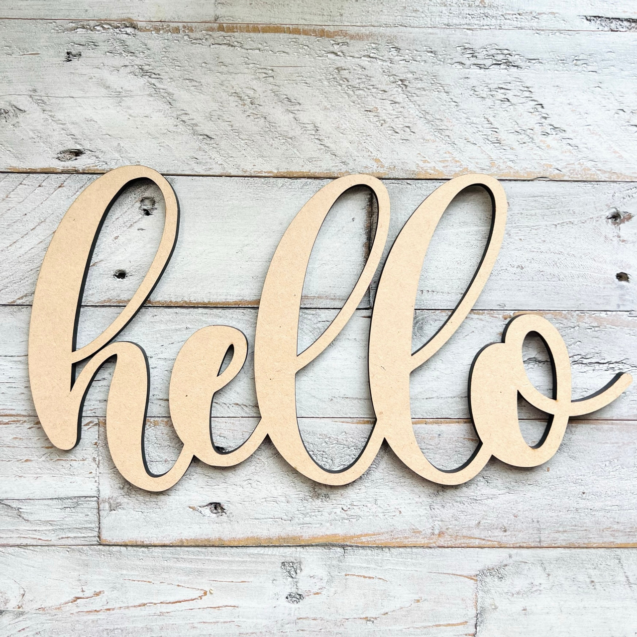 SMALL Connected Letters | Hello Word | Wooden Cutout Word | Script Word