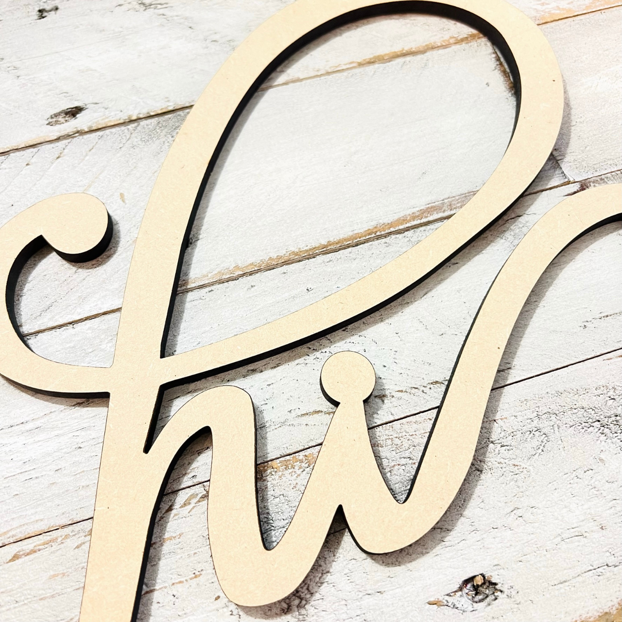 SMALL Connected Letters | Hi Word | Wooden Cutout Word | Script Word