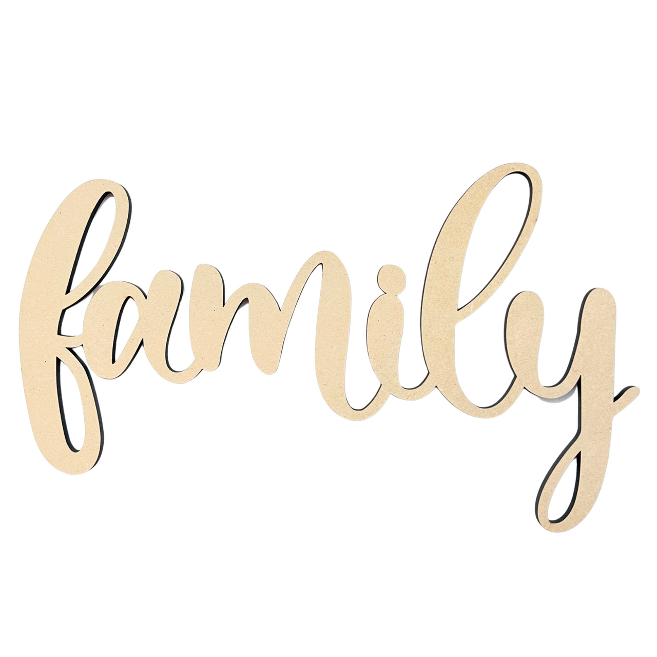 SMALL Connected Letters | Family Word | Wooden Cutout Word | Script Word