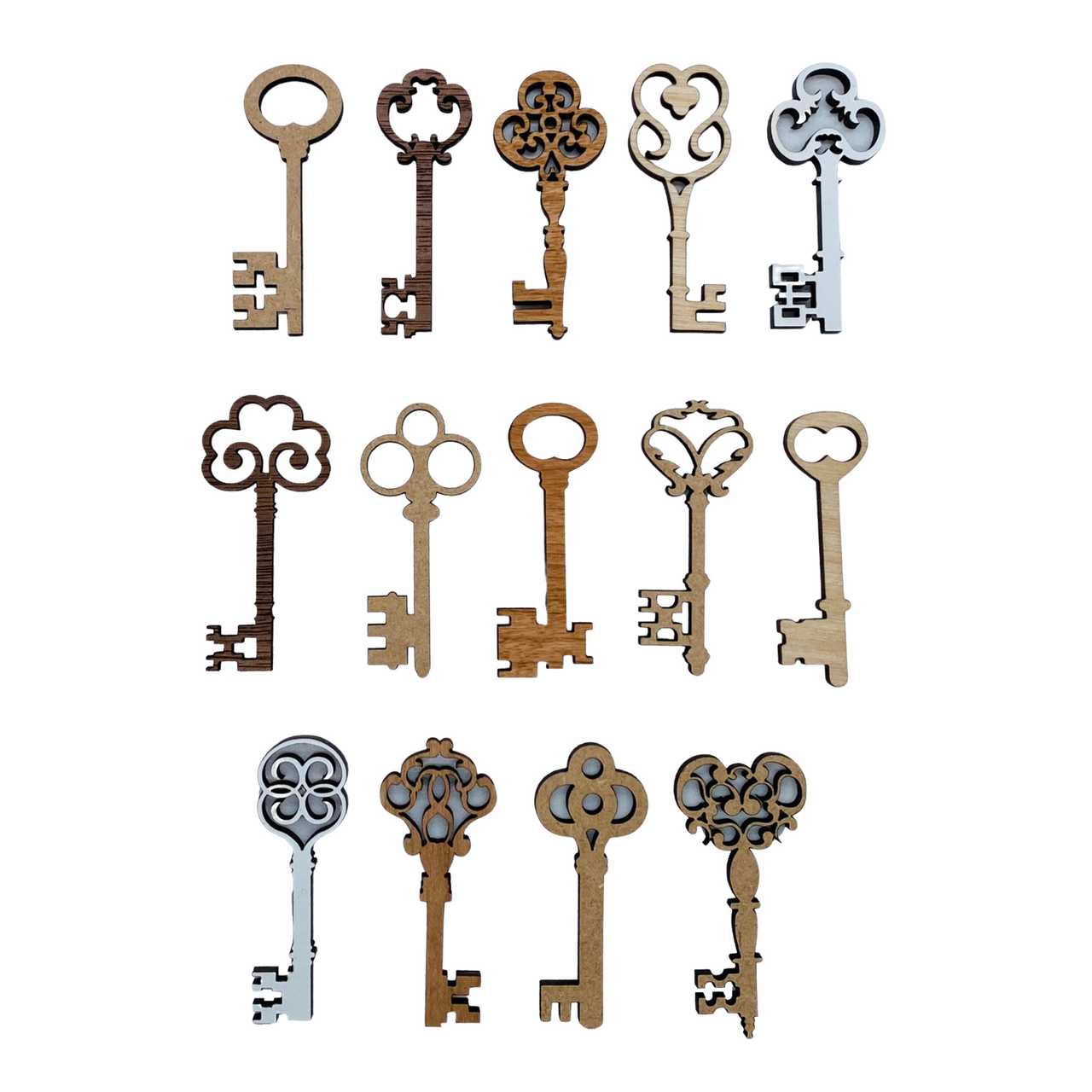 Buy Online Wood Skeleton Keys Cutouts | Laser CutOut Unfinished Wood