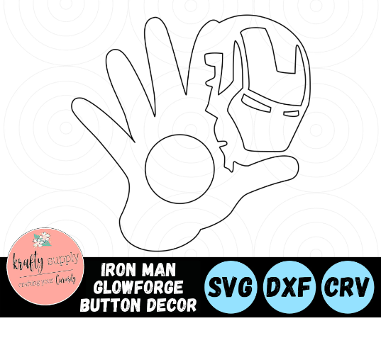 Order Online Iron Man Glowforge Button Decor | Krafty Supply