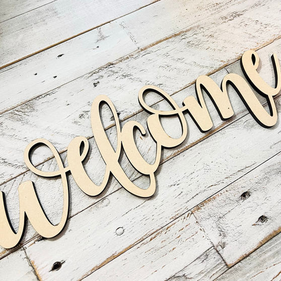 LARGE Connected Letters | Welcome Lowercase Word | Wooden Cutout Word ...