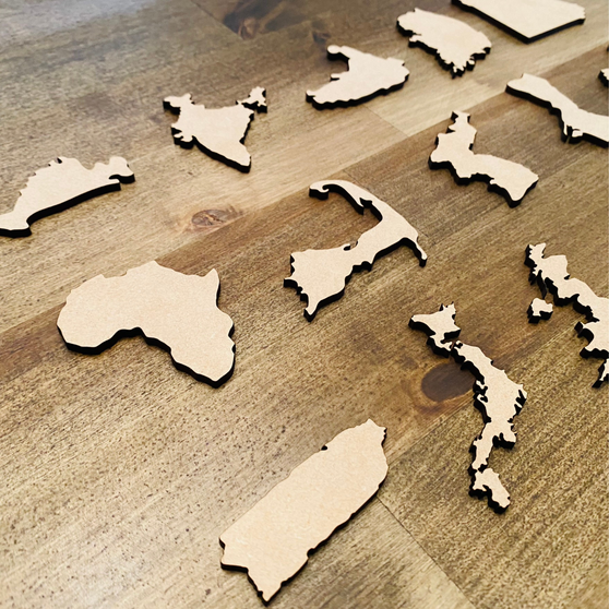 Shop Online Country Cutouts | Wooden Territories Cutouts | World Map