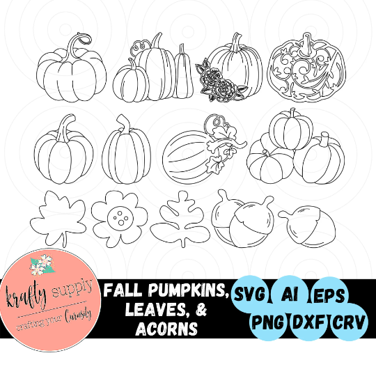 Order Online Set of 13 Fall Pumpkins SVG | Fall Leaves
