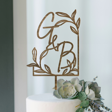 Floral Split Arch Initial Topper