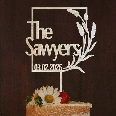 Floral Rectangle Cake Topper