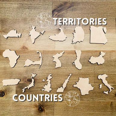 Shop Online Country Cutouts | Wooden Territories Cutouts | World Map