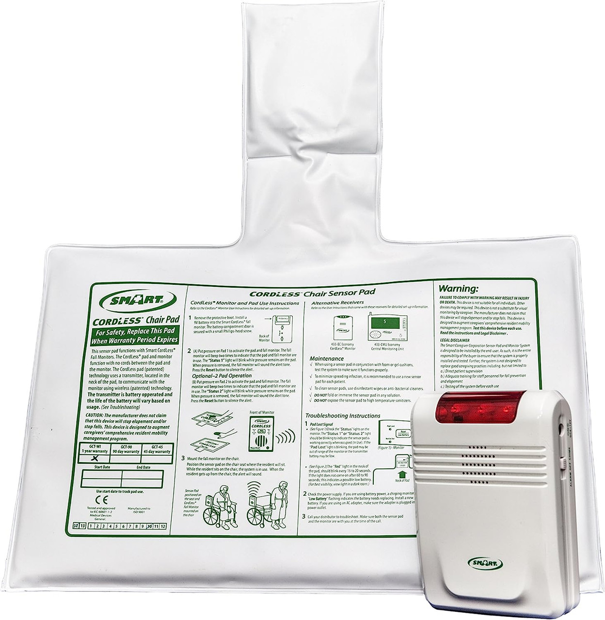 Smart Caregiver® Cordless Exit Alarm with Chair Pressure Sensing Pad ...