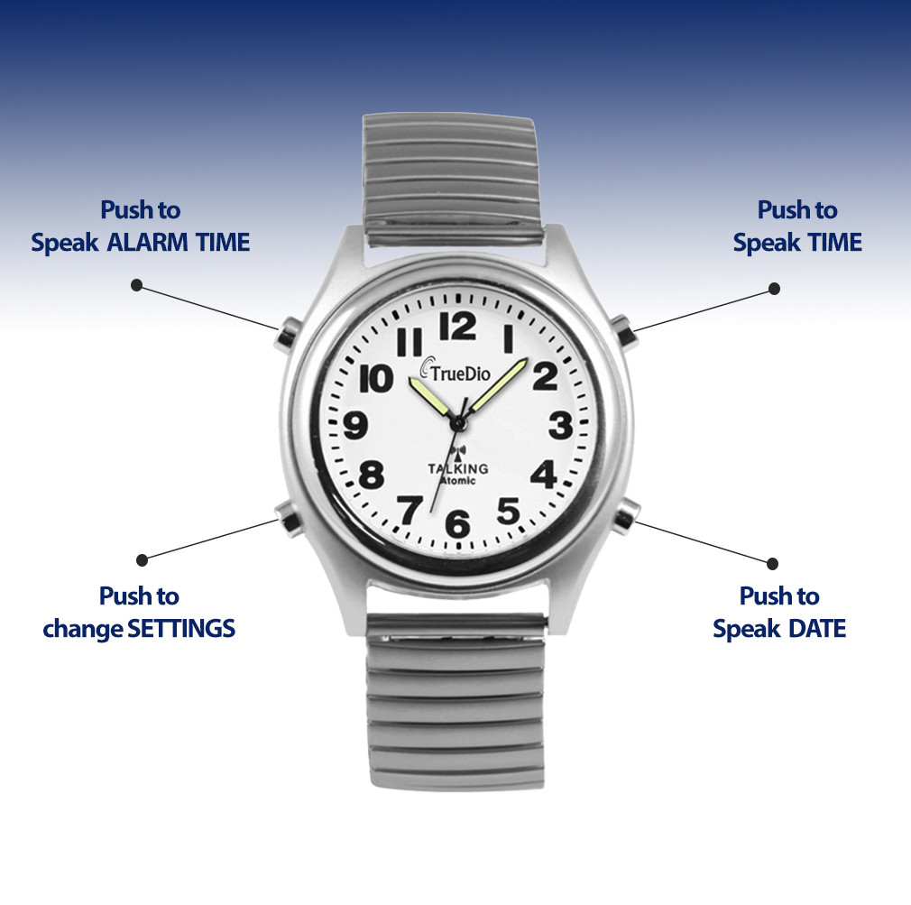 Atomic Talking Watch by Truedio - Unisex Talking Wrist Watch for ...