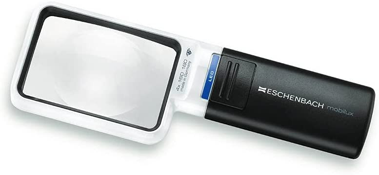 Eschenbach Mobilux LED Handheld Magnifier with Mobase Stand - Hands ...