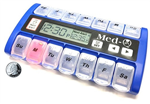 Electronic Pill Box With Flashing Medication Reminder - MedQ | LIBERTY ...
