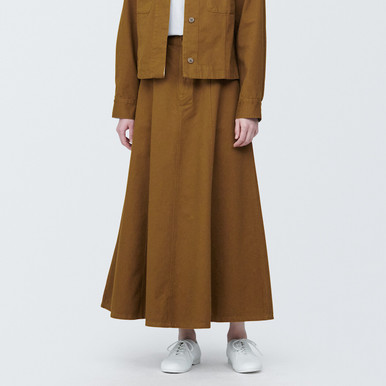 Jupe longue en kapok mélangé femme. | MUJI