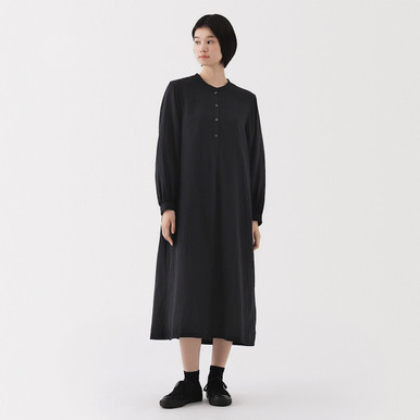 Robe en double gaze en mélange de kapok pour femme | MUJI