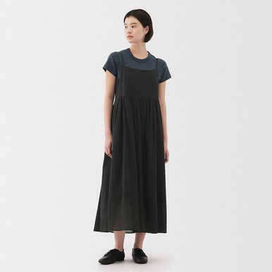 Robe camisole en voile de coton à haute torsion pour femme | MUJI