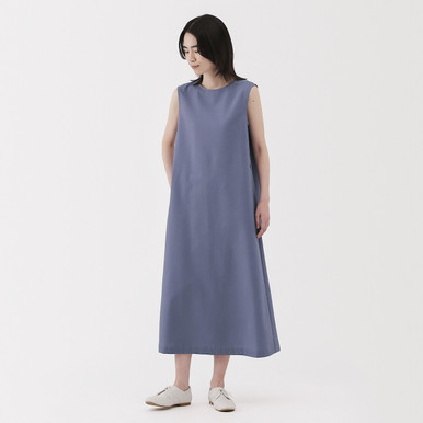 Robe sans manches en mélange Seersucker pour femme | MUJI