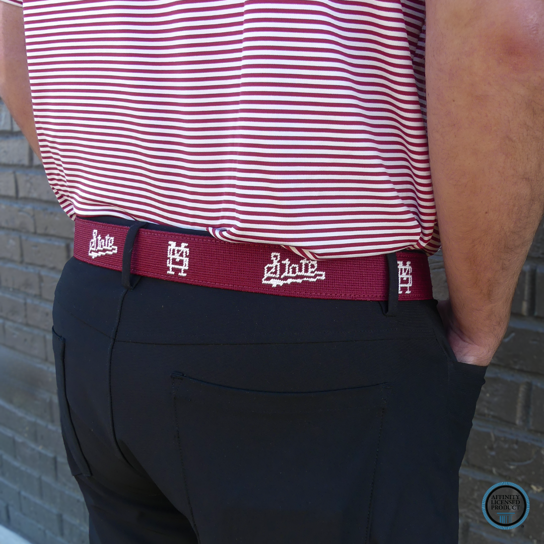 Mississippi State Maroon Needlepoint