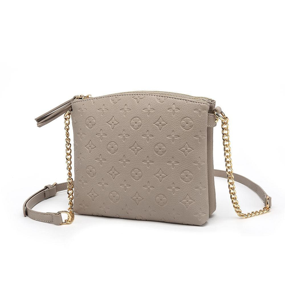 Hayley Monogram Designer Inspired Crossbody Bag - Mink - Style Of Beyond