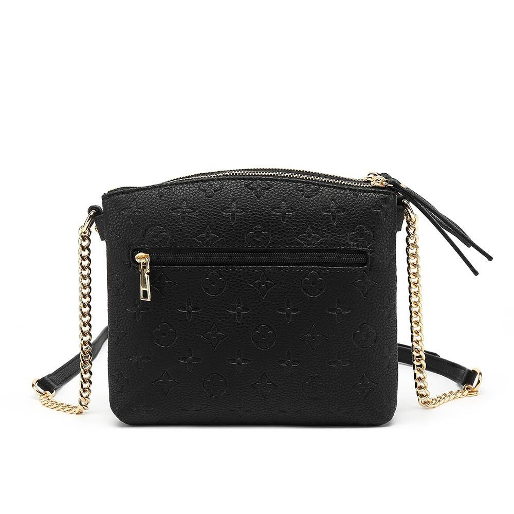 Hayley Monogram Designer Inspired Crossbody Bag - Black - Style Of Beyond