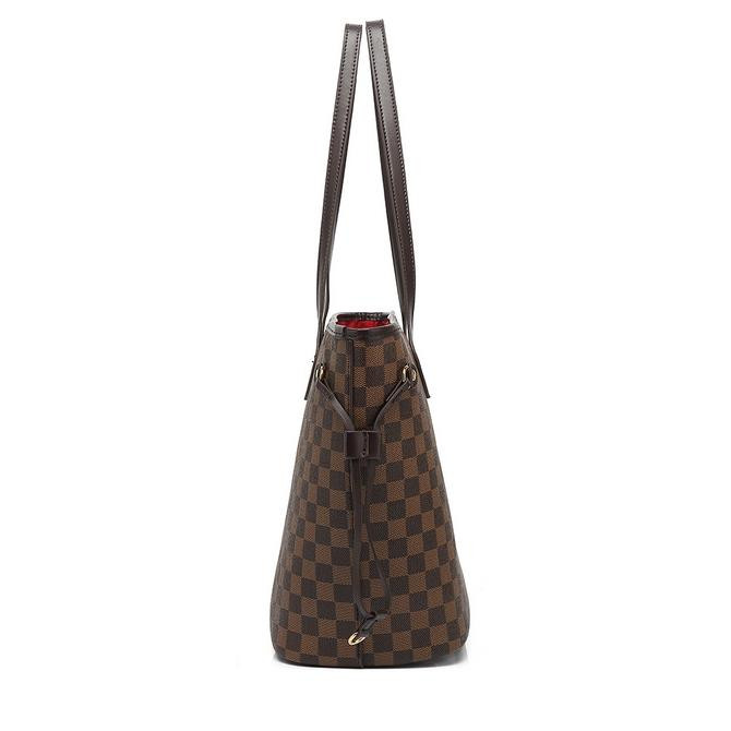 Check Pouch & Tote Bag Set - Brown Check