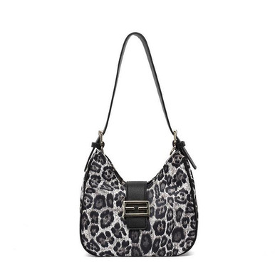 Mona Nylon Designer Inspired Bag - Snow Leopard