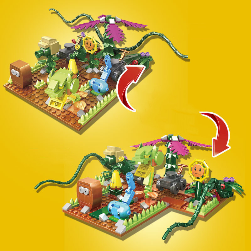Plants vs Zombies Raptor Invasion 417pcs Custom Building Block Set ...