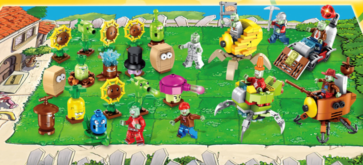 Plants vs Zombies Custom Yard Set 601pcs Building Block Set 90060 - J's ...