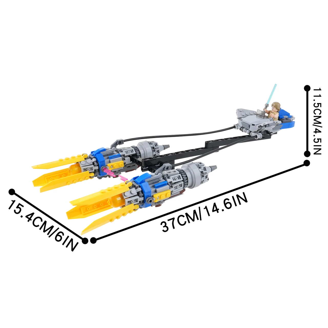 Star Wars Luke's Pod Racer MOC Building Block Set 299pcs - J's Little ...