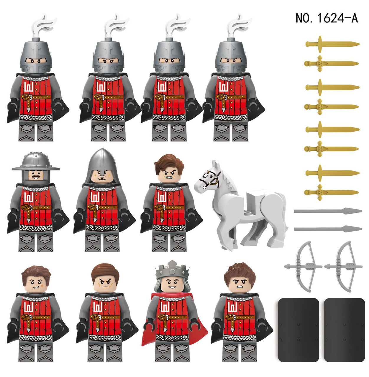Medieval Knights and Soldiers Lot 12pcs - 1624-A - J's Little Things