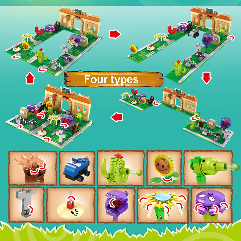 Plants vs Zombies Custom Building Block Set 687pcs 90086 - J's Little ...