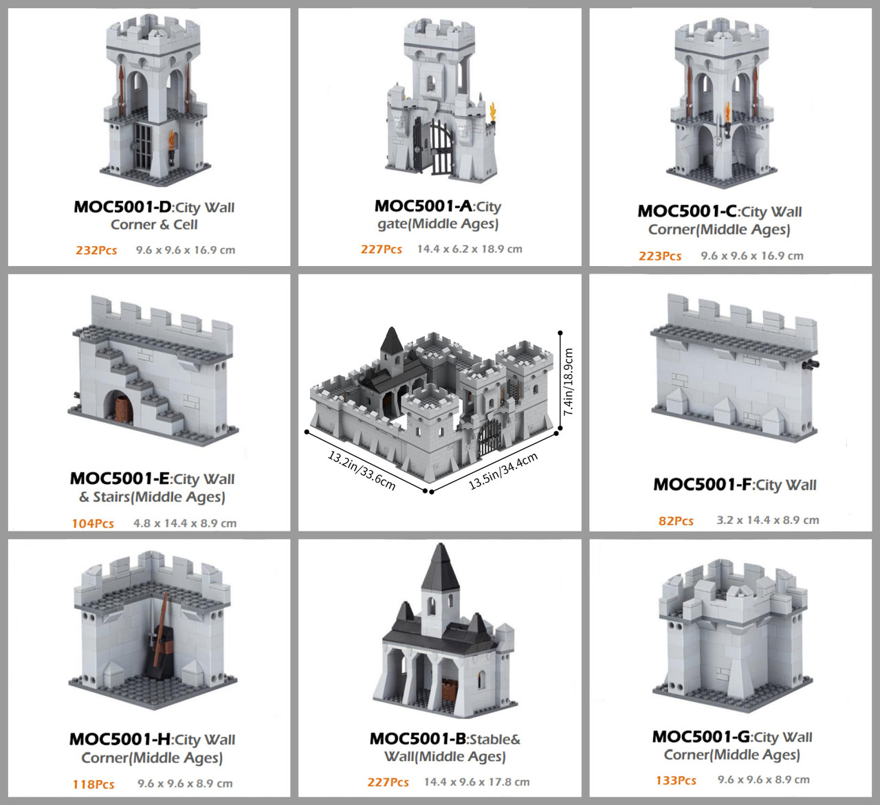 Medieval Castle MOC Custom Building Set 1346pcs - J's Little Things