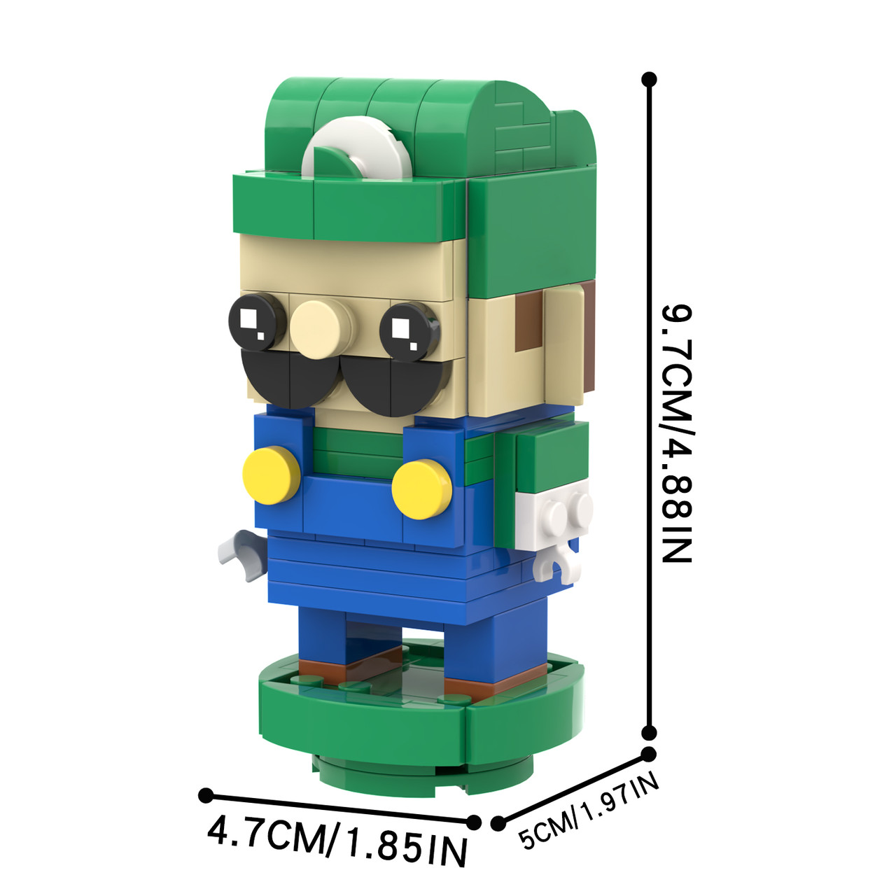 Super Mario Brickheads Luigi Custom MOC Set 136pcs - J's Little Things