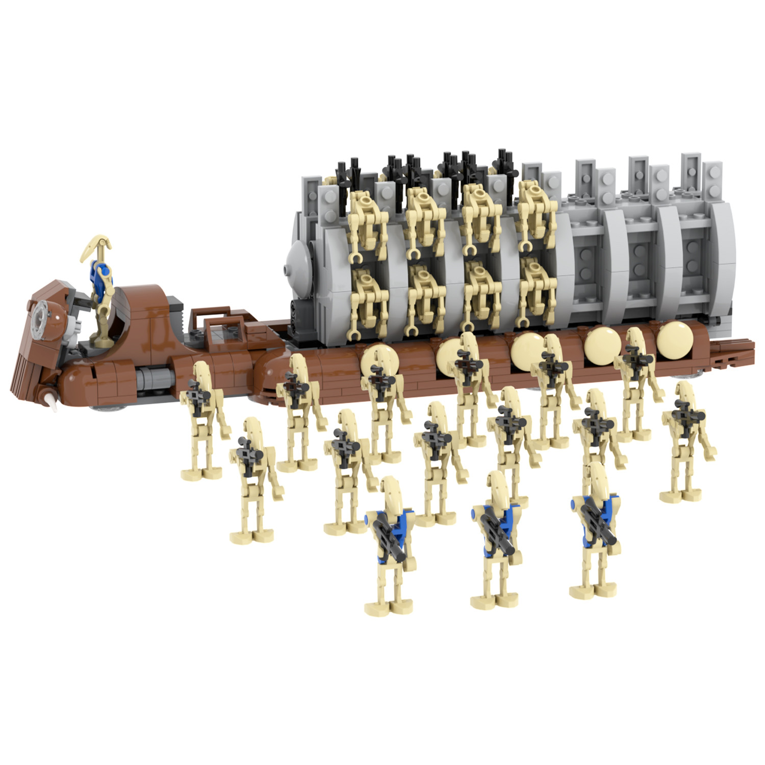 Star Wars Battle Droids Transport Troop Carrier MOC Building Block Set ...