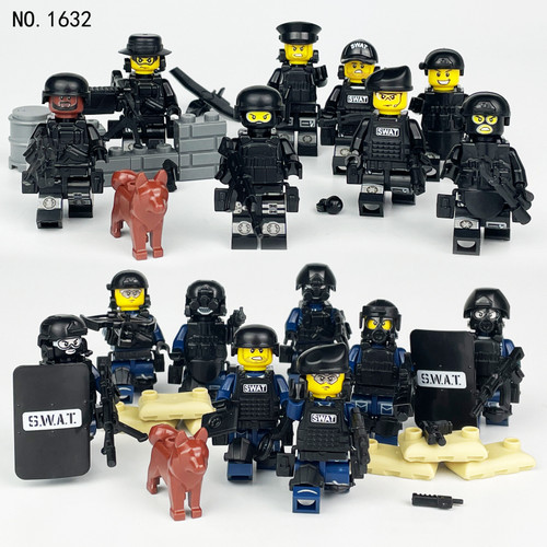 SWAT Team Special Forces 16 Custom Minifigures + Jeep - E2 - J's Little ...